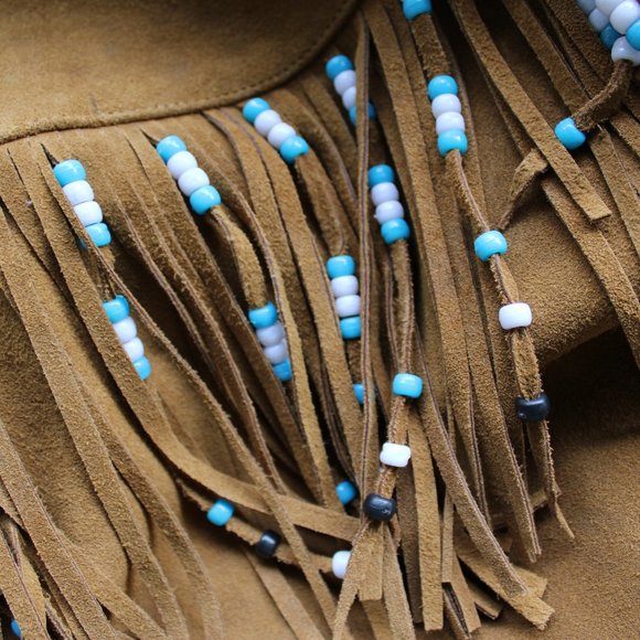 Suede | Jackets & Coats | Nwt Real Leather Beaded Turquoise Native ...